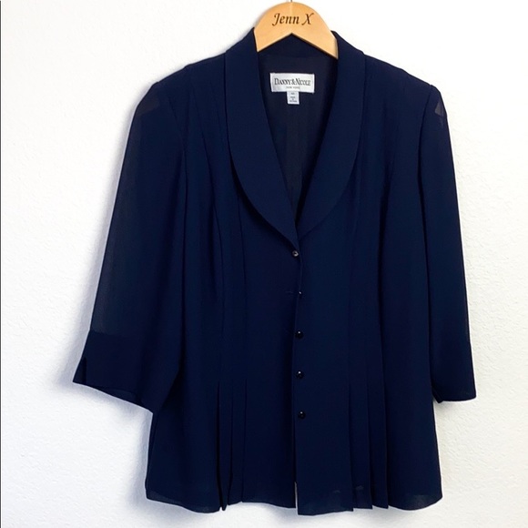 Danny & Nicole | Jackets & Coats | Danny Nicole Navy Sheer Blazer ...